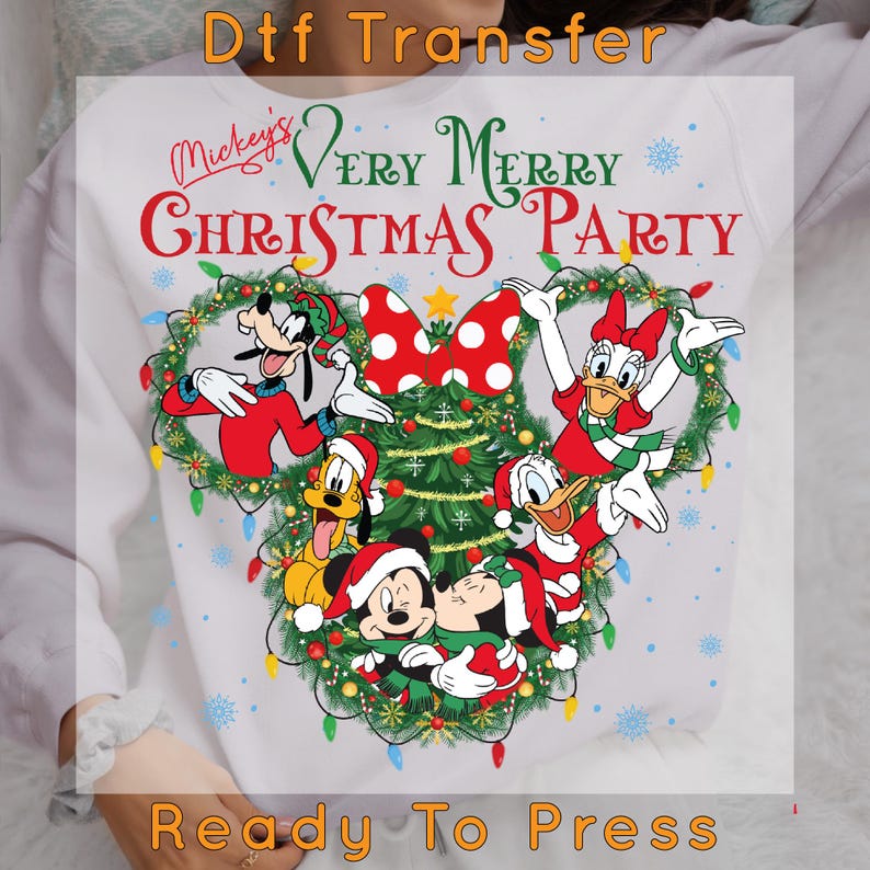Mickey's Very Merry Christmas Party DTF Transfer, Disney Holiday Design ...