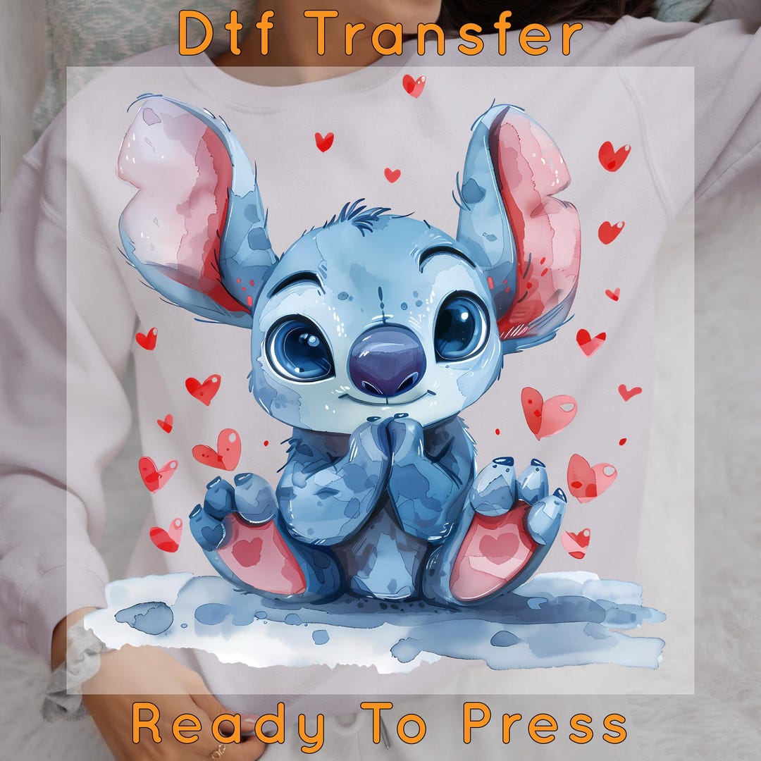 Cute Stitch DTF Transfer, Disney Vacation Dtf Print, Full Color Ready ...