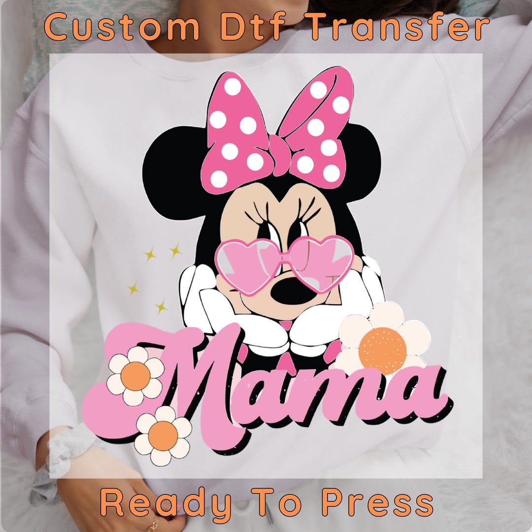 Custom Disney Minnie Mama Mini Dtf Transfer, Minnie Mom Dtf, Matching ...
