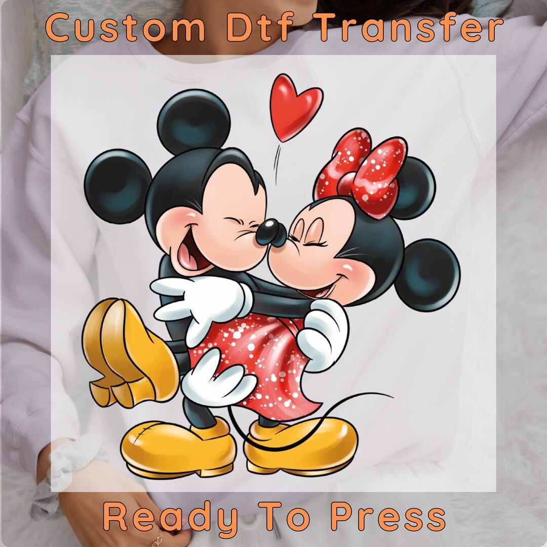 Mickey and Minnie Mouse DTF Transfer, Ready to Press - Etsy