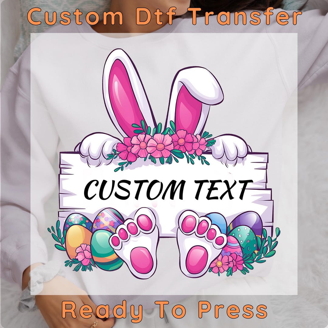 Custom Kids Easter Dtf Ready to Press, Personalized Girls Boys Easter ...