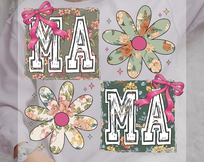Floral Mama Dtf Ready to Press, Mama Dtf, Mama Flower Print, Mama ...