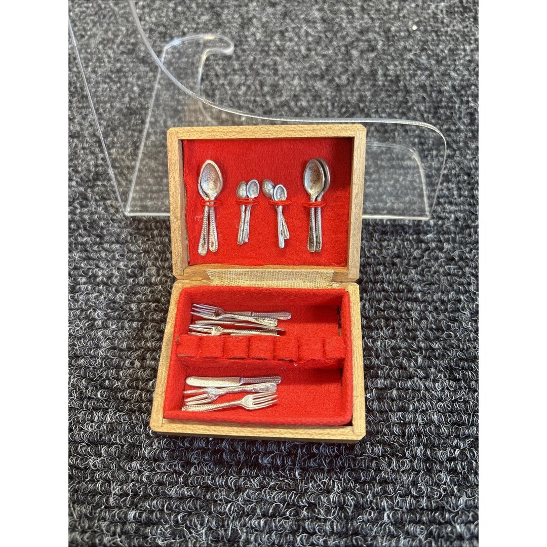 Vtg~shackman ~ollhouse Miniature~silverware Flatware~1:12~complete ...