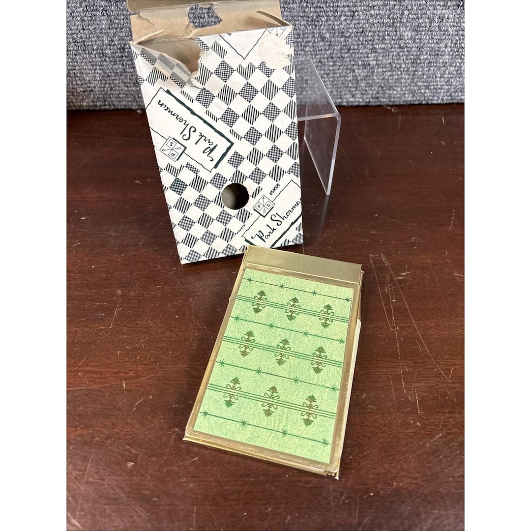 Vintage Park Sherman Desk Top Brass Memo Note Paper Pad Holder Mid ...