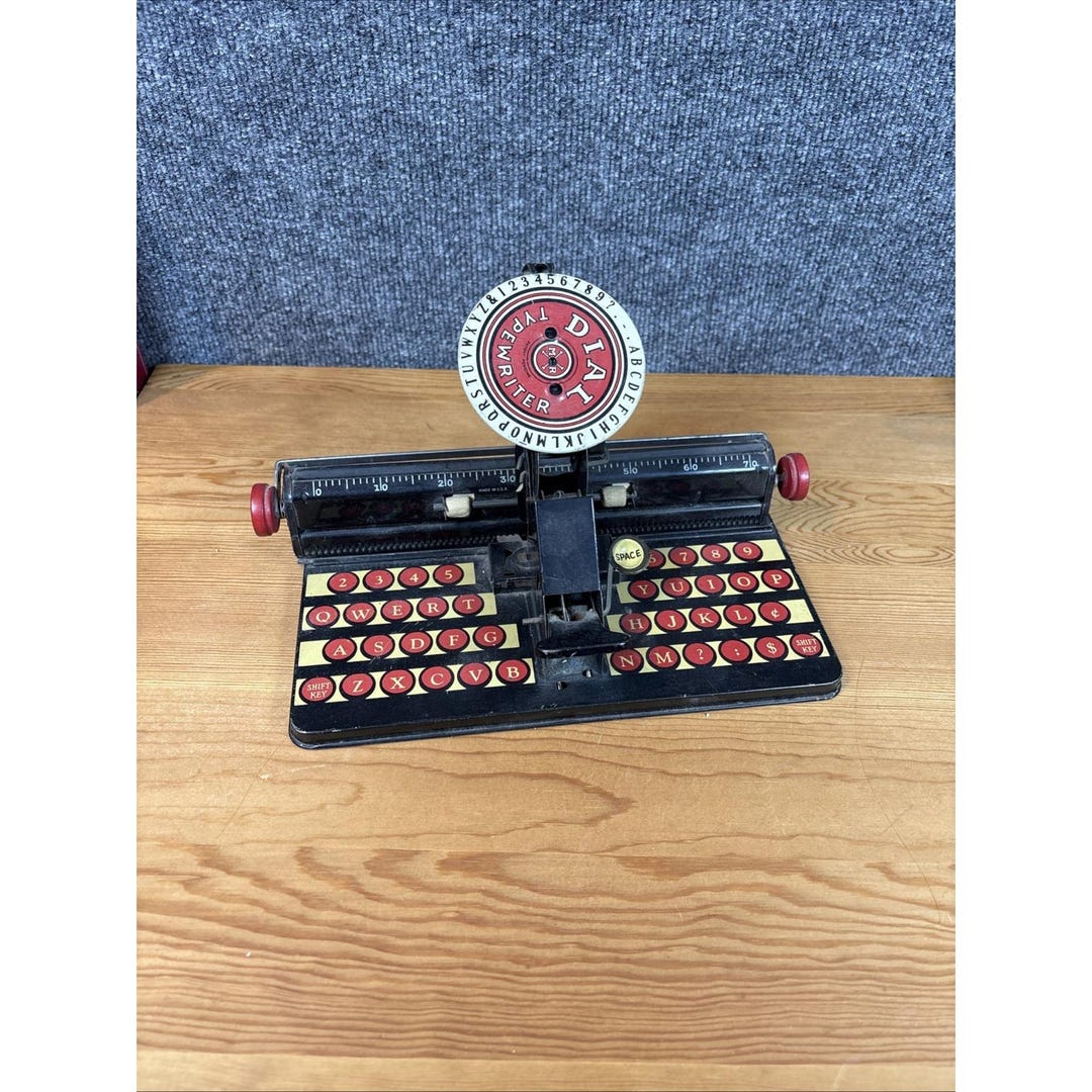 Vintage Marx Dial Toy Typewriter, Mid-century Litho Child's Typewriter ...