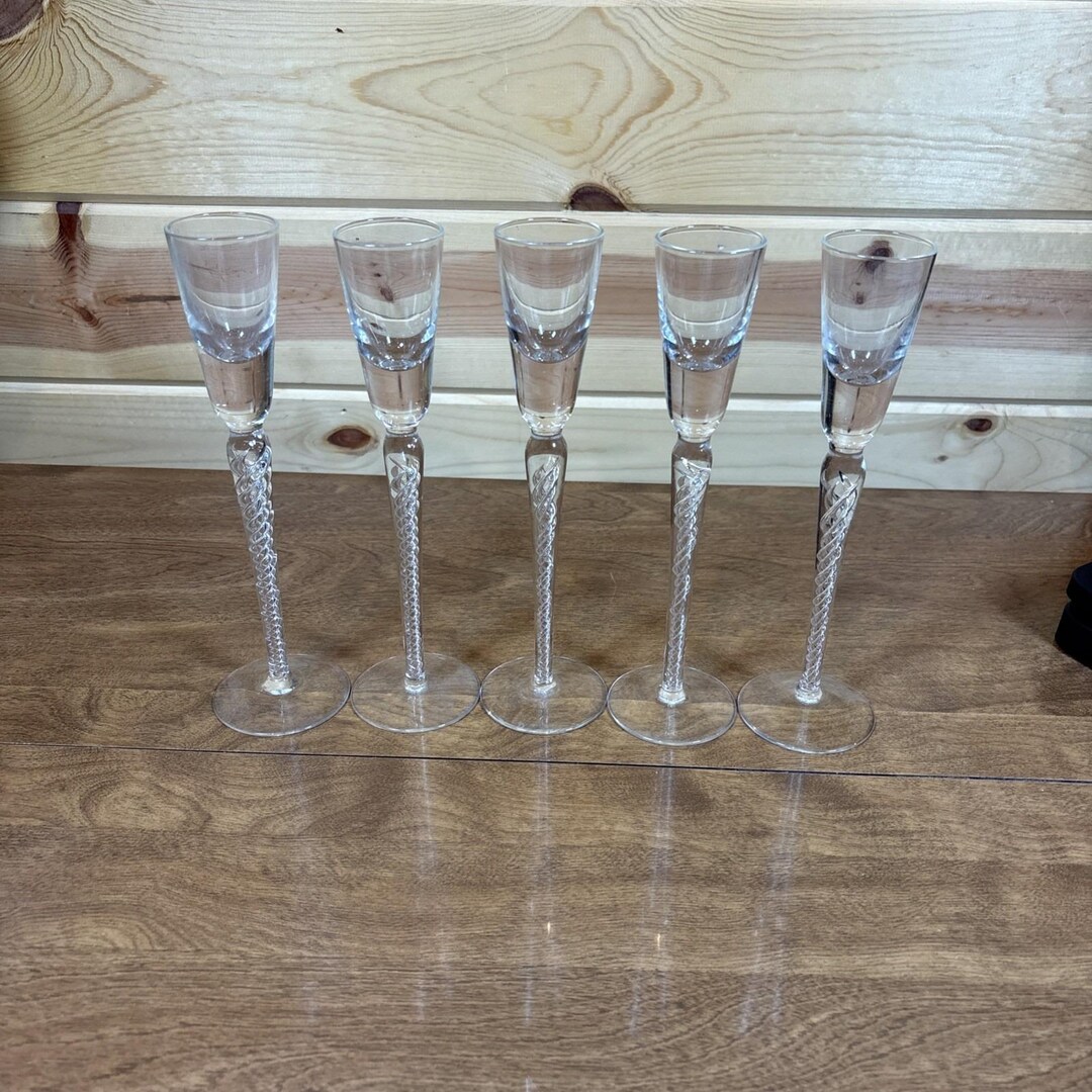 Vtg.~stuart Crystal Ariel Apéritif /liquor Air Twist Stem Glasses 5 - Etsy
