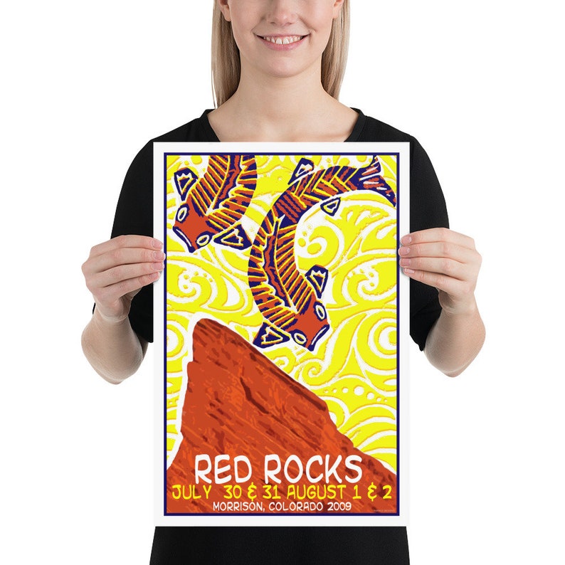 Phish Poster - Red Rocks 2009, Morrison Colorado, Phish Red Rocks ...