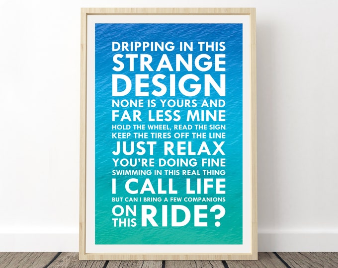 Phish Lyrics Poster Just Relax You're Doing Fine Phish - Etsy