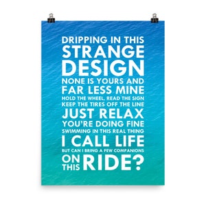 Phish Lyrics Poster - Strange Design, Phish Prints, Song Lyrics Art ...