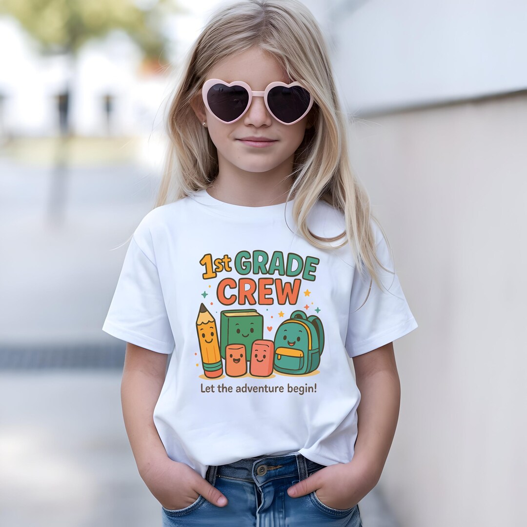 1st Grade Crew T-shirt, Back to School Shirt Kids, Funny First Grade ...