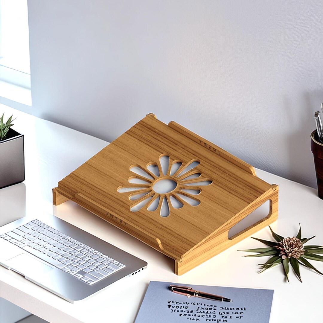 Digital Laser Cut File, Personalized Wooden Laptop Stand Svg, Ergonomic ...
