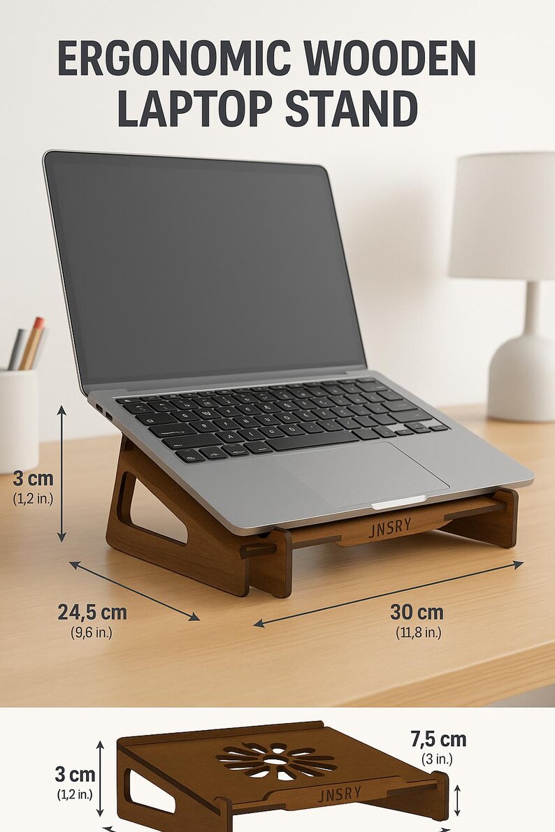 Digital Laser Cut File, Personalized Wooden Laptop Stand Svg, Ergonomic ...