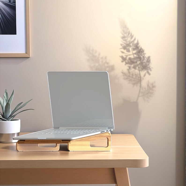 Digital Laser Cut File, Personalized Wooden Laptop Stand Svg, Ergonomic ...