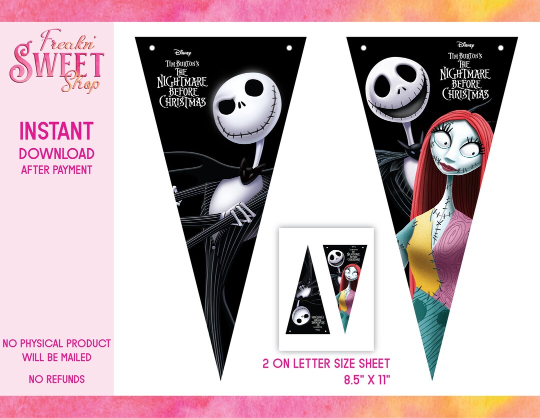 Nightmare Before Christmas Banner PDF File - Etsy