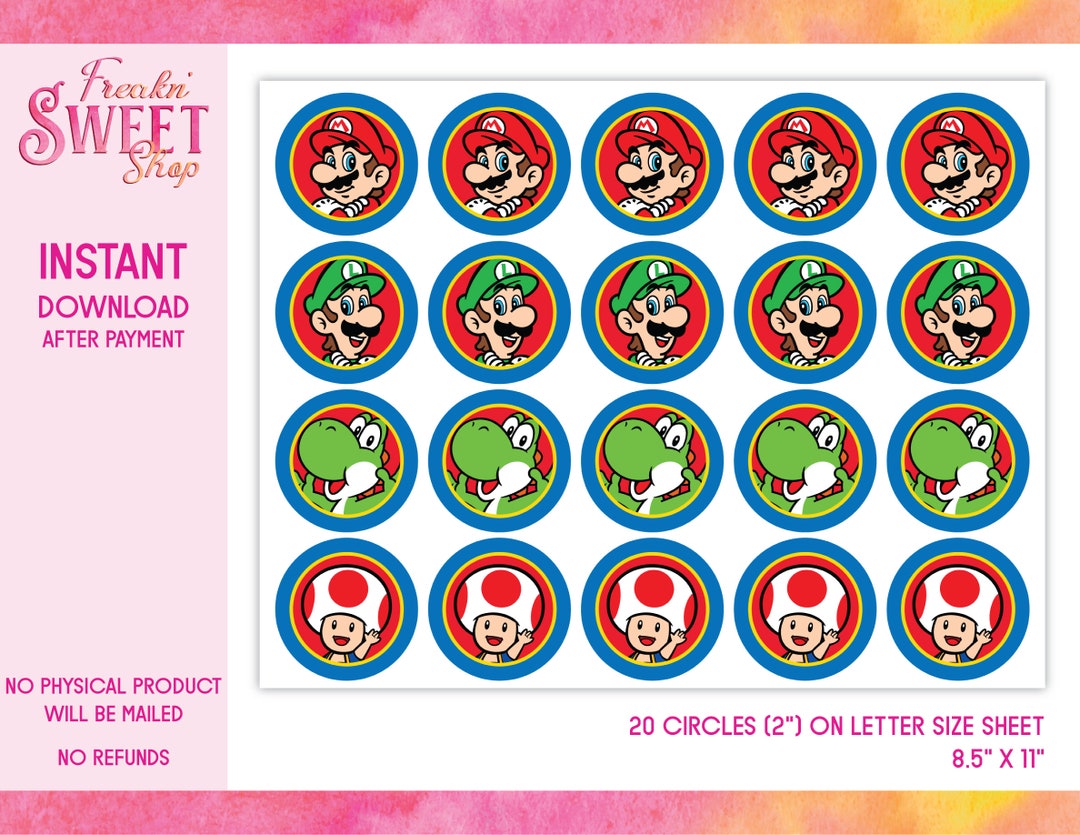 Super Mario Bros Circles PDF File - Etsy