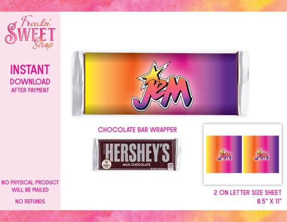 JEM and the Holograms Chocolate Wrapper PDF File | Etsy