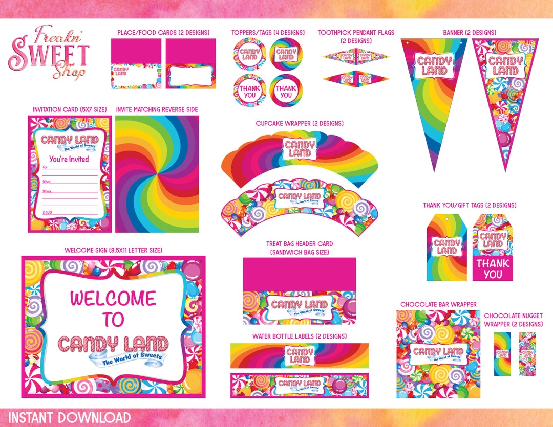 Candy Land Ultimate Party Pack PDF Files - Etsy