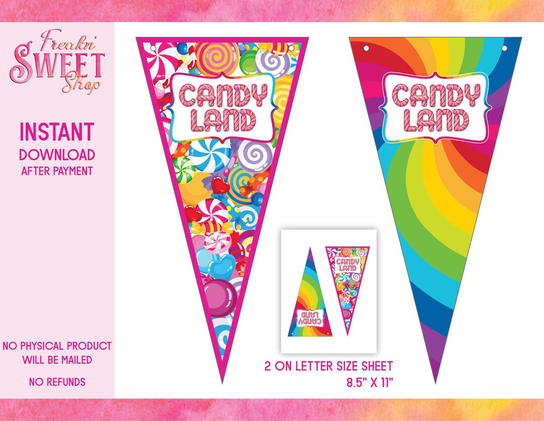 Candy Land Banner PDF File - Etsy