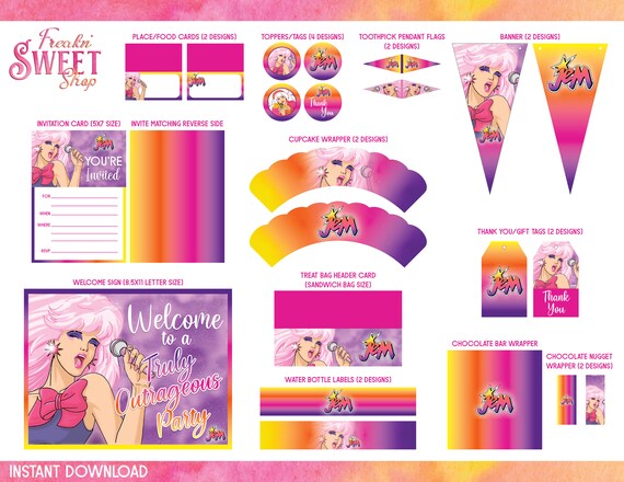JEM and the Holograms Party Pack PDF Files | Etsy