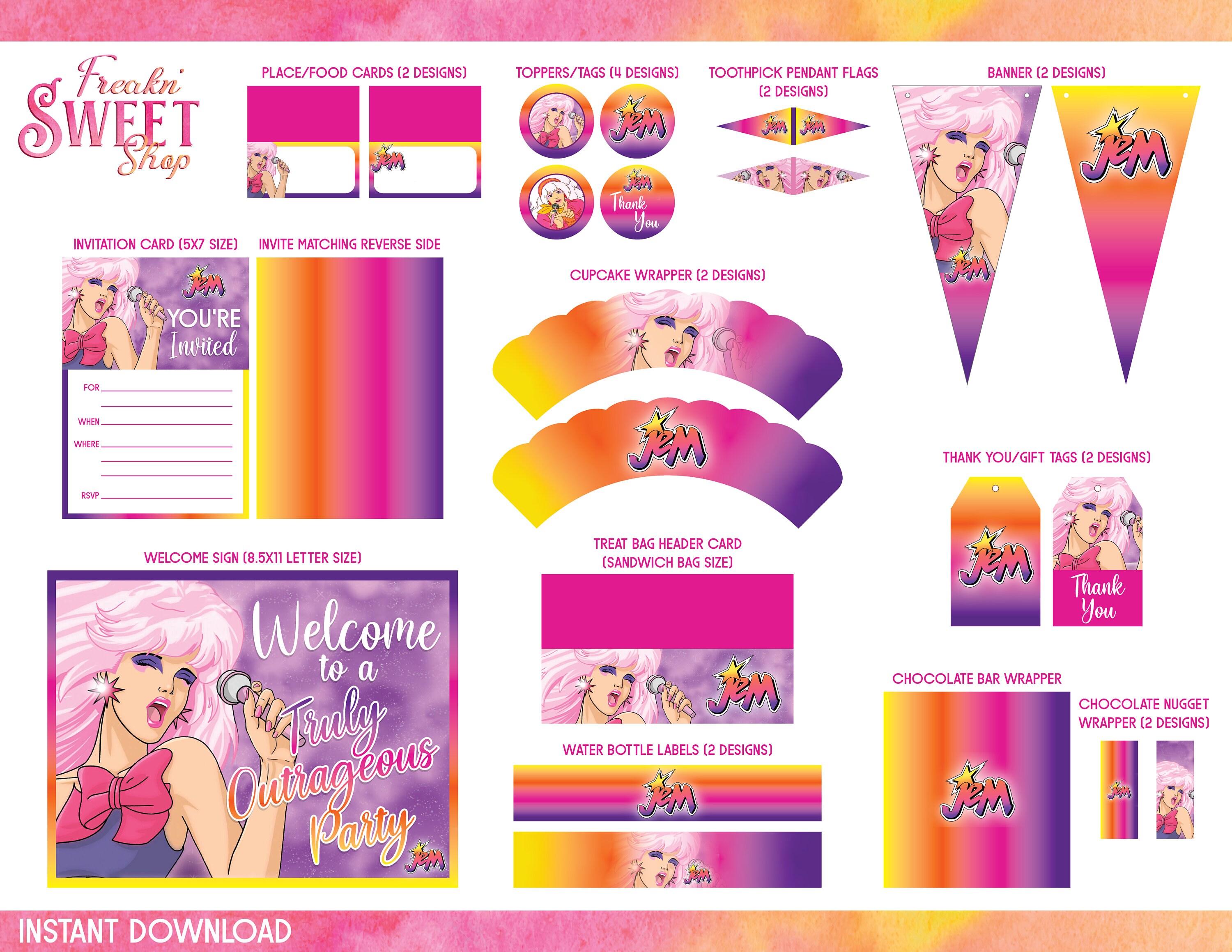 JEM and the Holograms Banner PDF file Paper & Party Supplies etna.com.pe