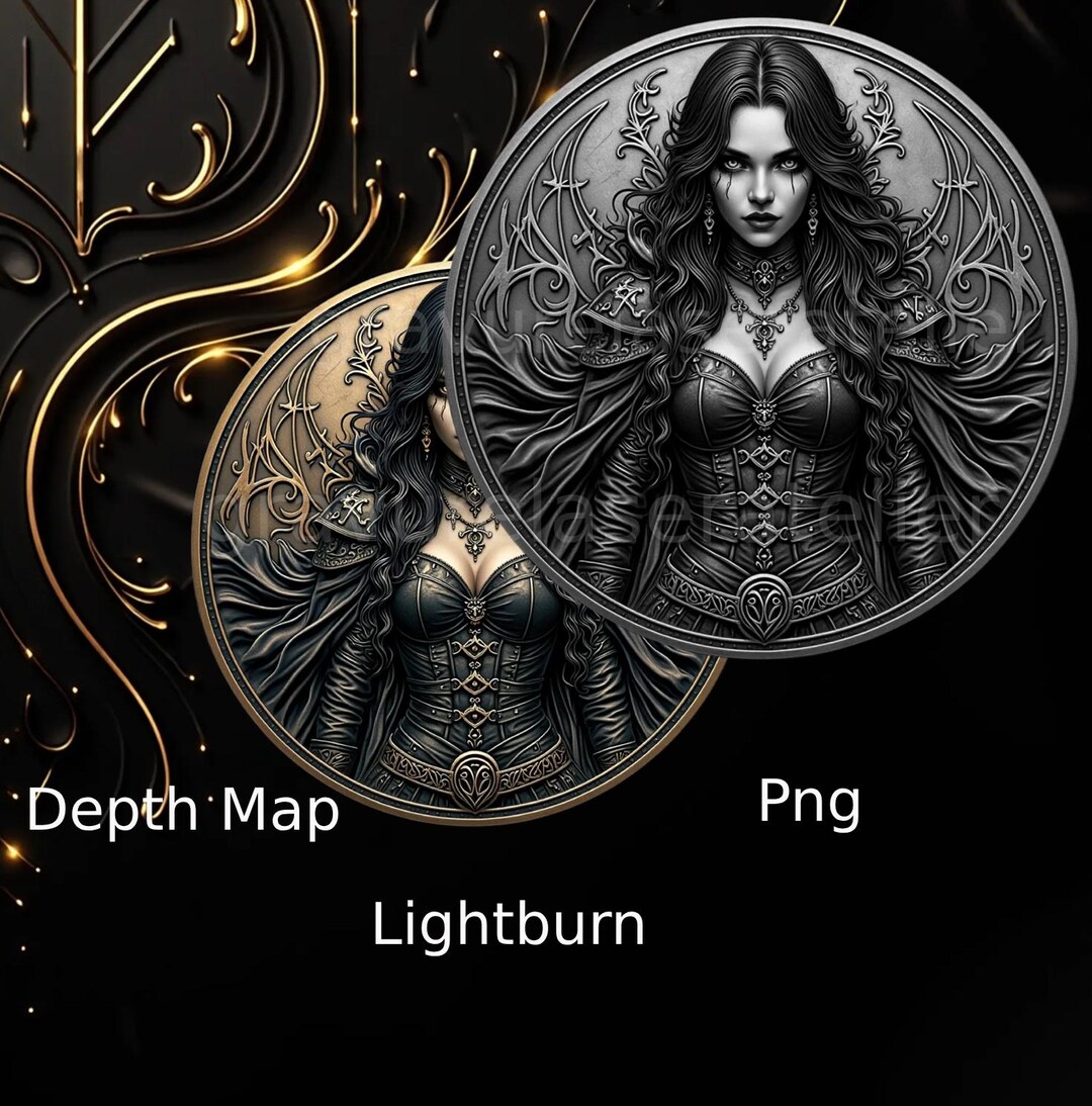 Dark Woman Engraving File, 3D Depth Map Png, Co2 Diode Laser Engraving ...