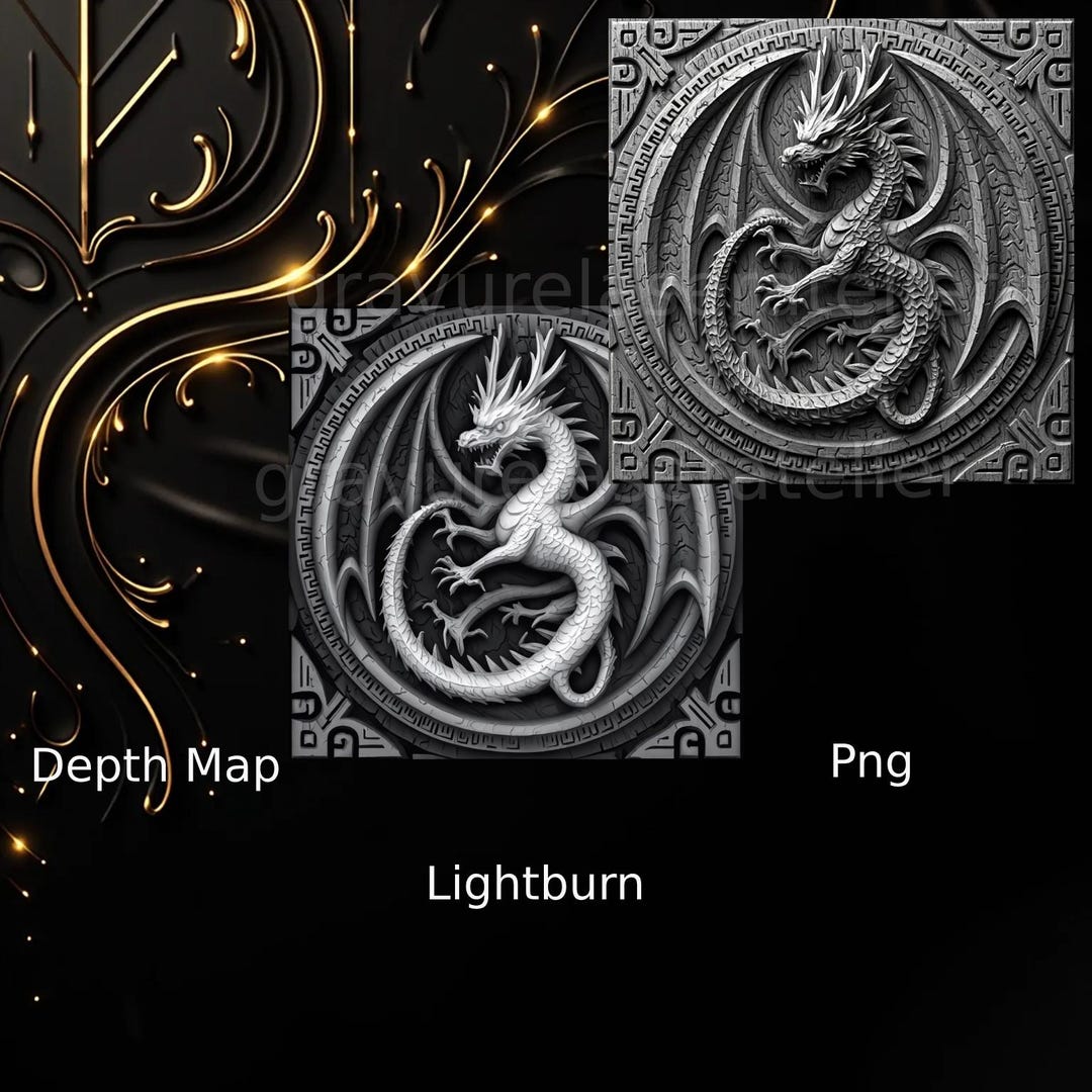 Dragon Laser Engraving File, Ready to Use Lightburn File, Relief ...