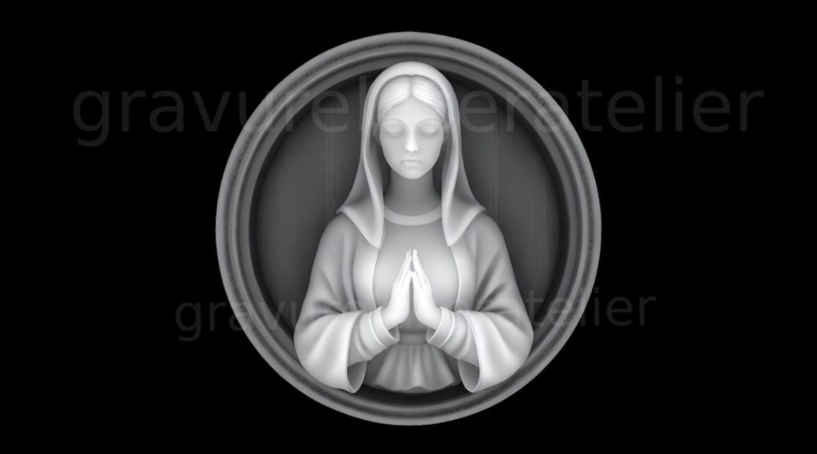 Virgin Mary 3D Illusion File, Relief Laser Engraving, Wood Engraving ...