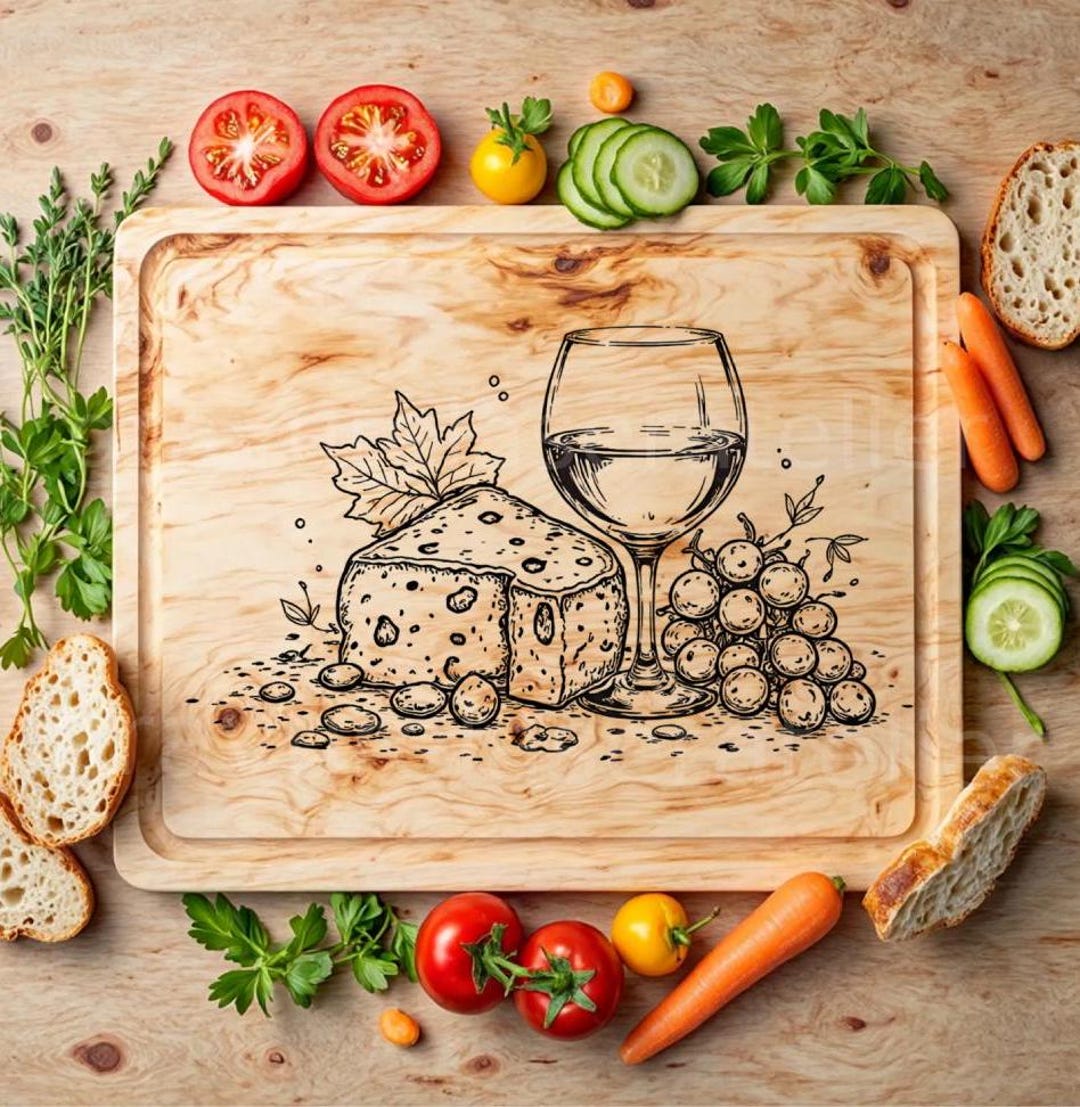 SVG Cutting Board File, Ready to Use Lightburn, Svg Laser Engraving ...
