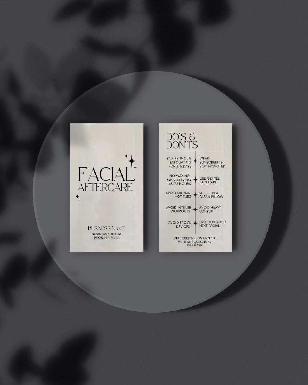 Facial After Care Cards - Etsy