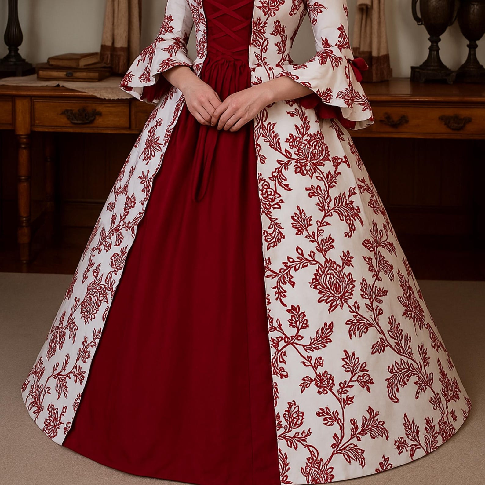 18th Century Rococo Ball Gown, Baroque Fashion Costume With Flare ...