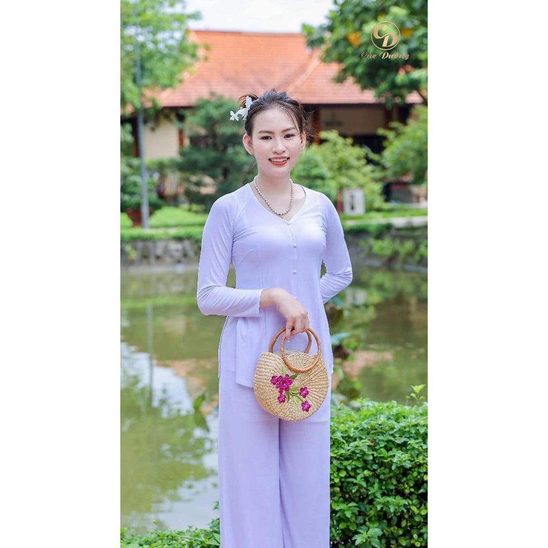 Pre-made Ao Dai Viet Nam Ao Ba Ba Women's Ba Ba Outfit Solid Color Set ...
