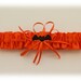 Orange Satin Wedding Garter Set With Bat Deco Halloween - Etsy