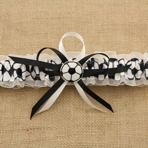 White Wedding Garter Set With Soccer Deco, Bridal Garter, Prom Garter ...