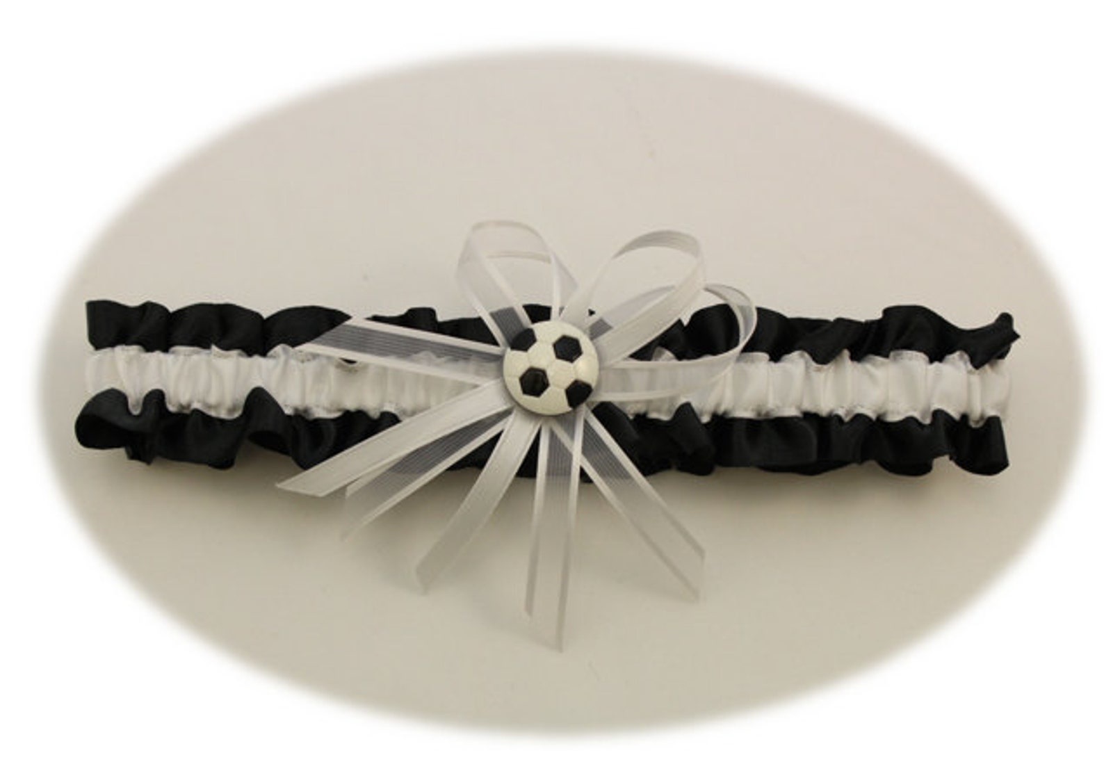 Black and White Wedding Garter With Soccer Deco, Prom Garter, Bridal ...