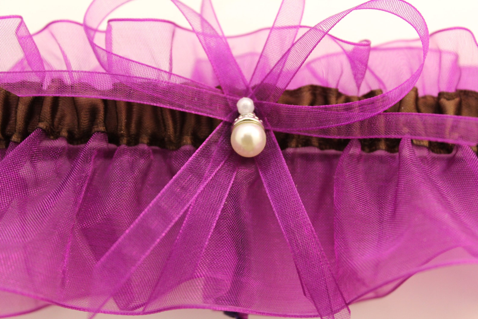 Sheer Plum and Brown Wedding Garter, Bridal Garter, Prom Garter (your ...