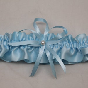 Light Blue Satin Wedding Garter, Wedding Garter Set, Bridal Garter ...