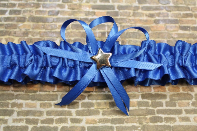 Royal Blue Wedding Garter Set With Star Charms, Bridal Garter, Prom ...