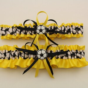Wedding Garter , Yellow Satin, Soccer, Bridal Garter, Sports, Prom ...