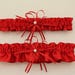 Red Satin Wedding Garter Set, Red Bridal Garter, Prom Garter, your ...