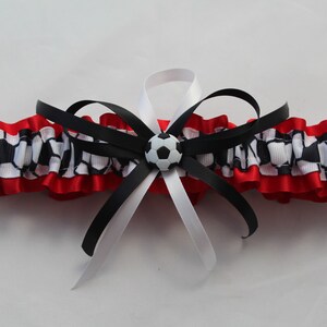 Wedding Garter , Red Satin, Soccer, Bridal Garter, Sports, Prom Garter ...