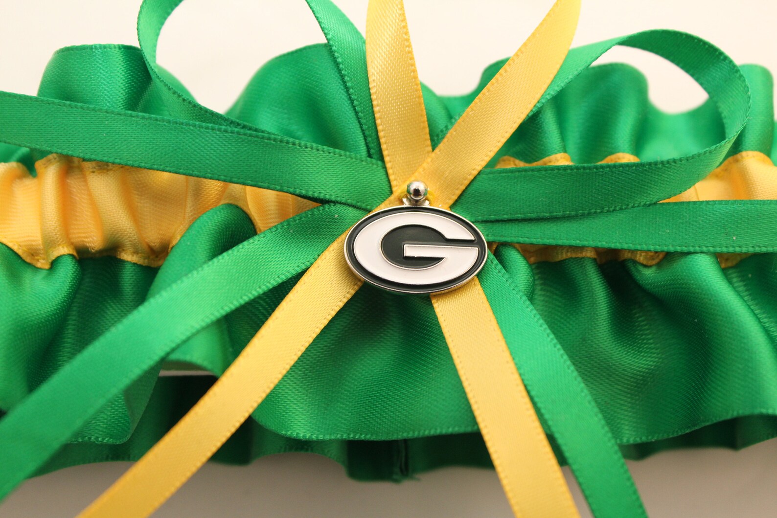 Green Bay Packers Inspired Satin Wedding Garter Set With | Etsy