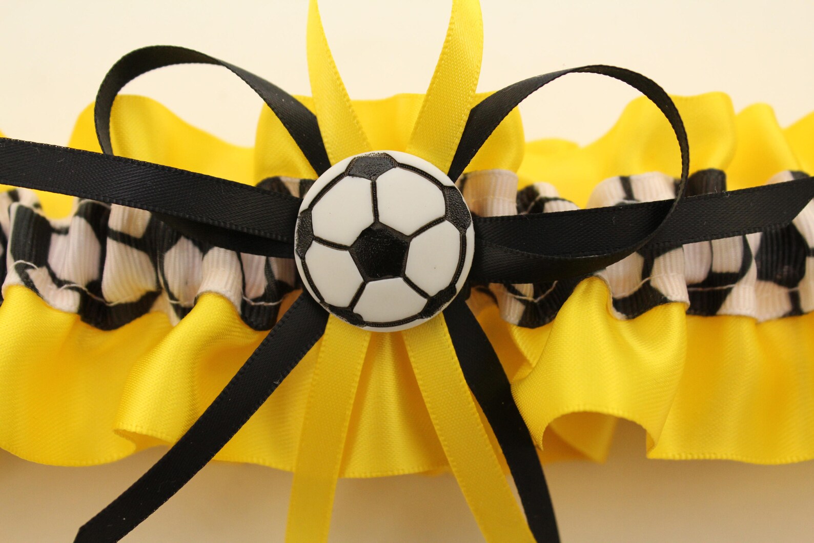 Wedding Garter Yellow Satin Soccer Bridal Garter Sports | Etsy
