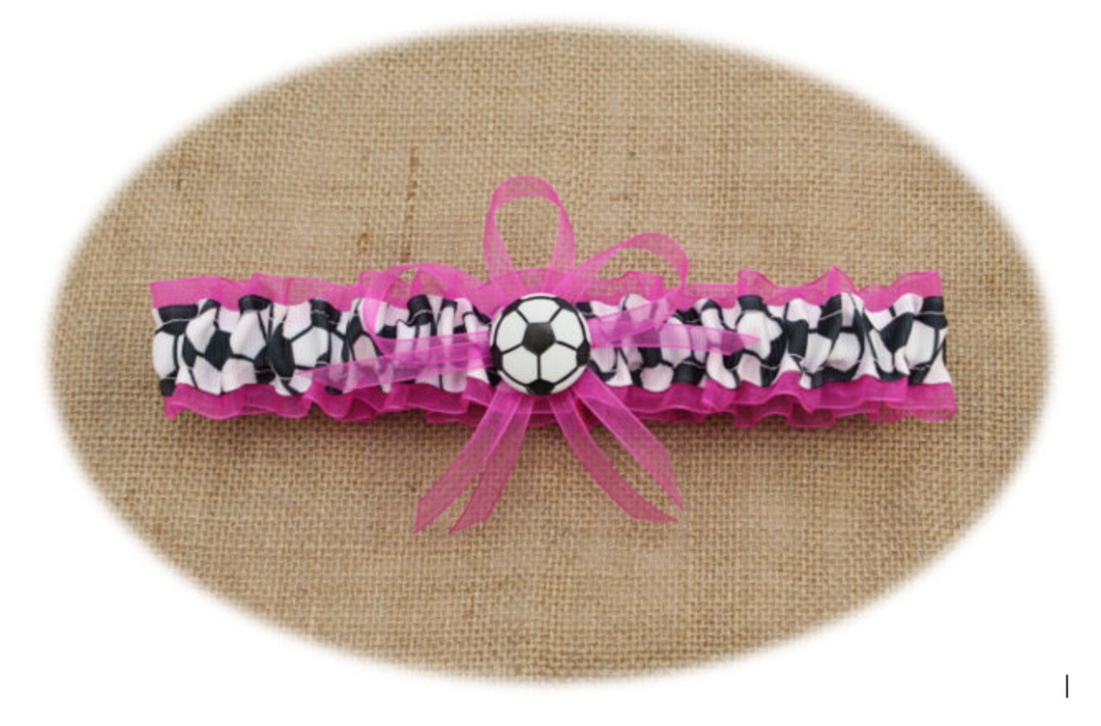 Fuchsia Wedding Garter Set With Soccer Deco, Fuchsia Bridal Garter Set ...