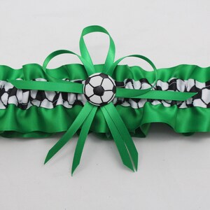Green Wedding Garter With Soccer Deco, Bridal Garter, Prom Garter ...