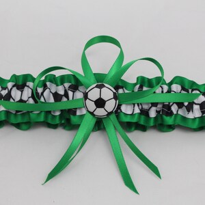 Green Wedding Garter With Soccer Deco, Bridal Garter, Prom Garter ...