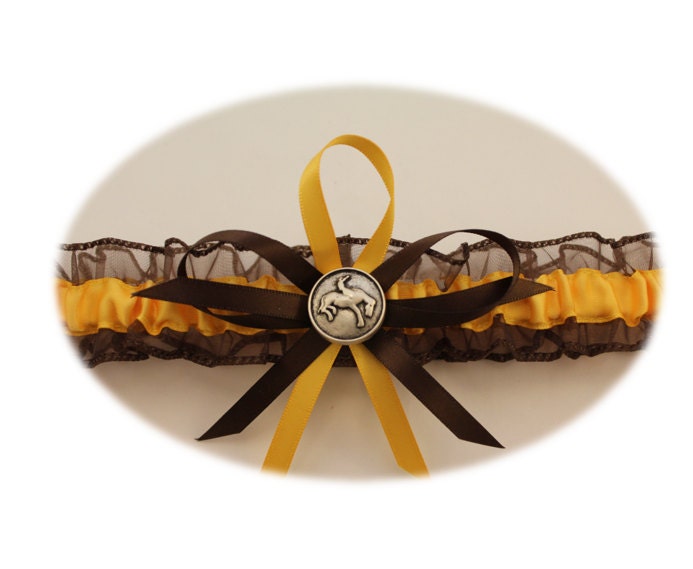 Wedding Garter Set With Brown and Gold Colors With Rodeo - Etsy