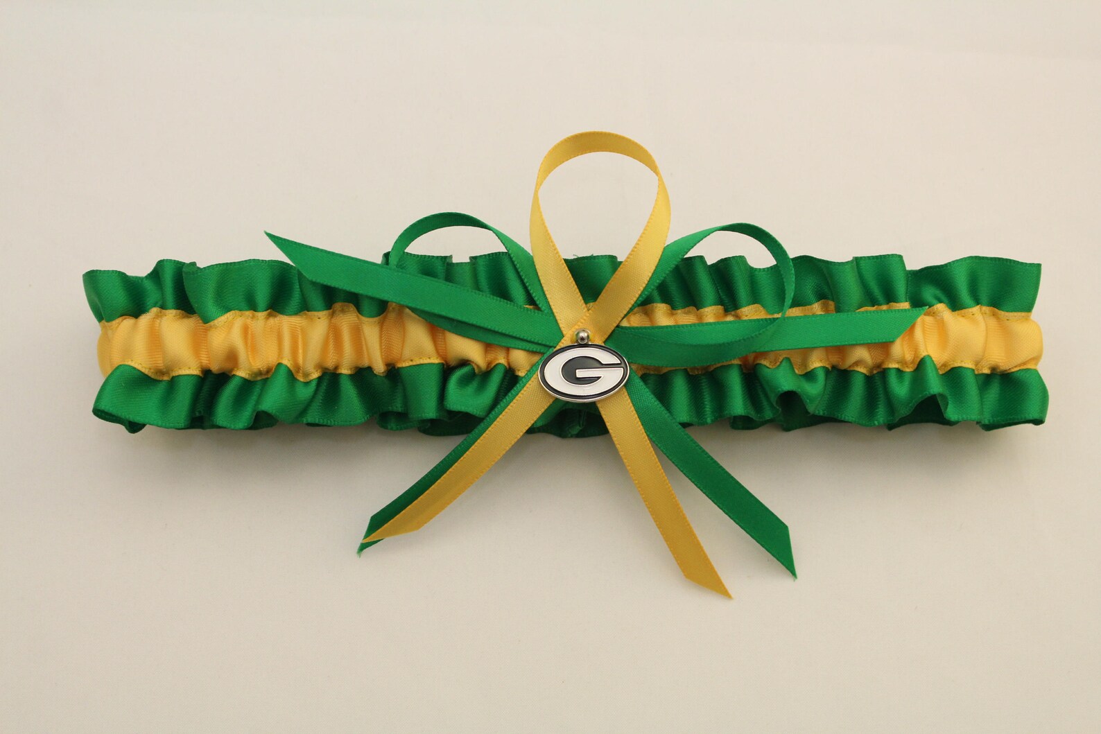 Green Bay Packers Inspired Satin Wedding Garter Set With | Etsy