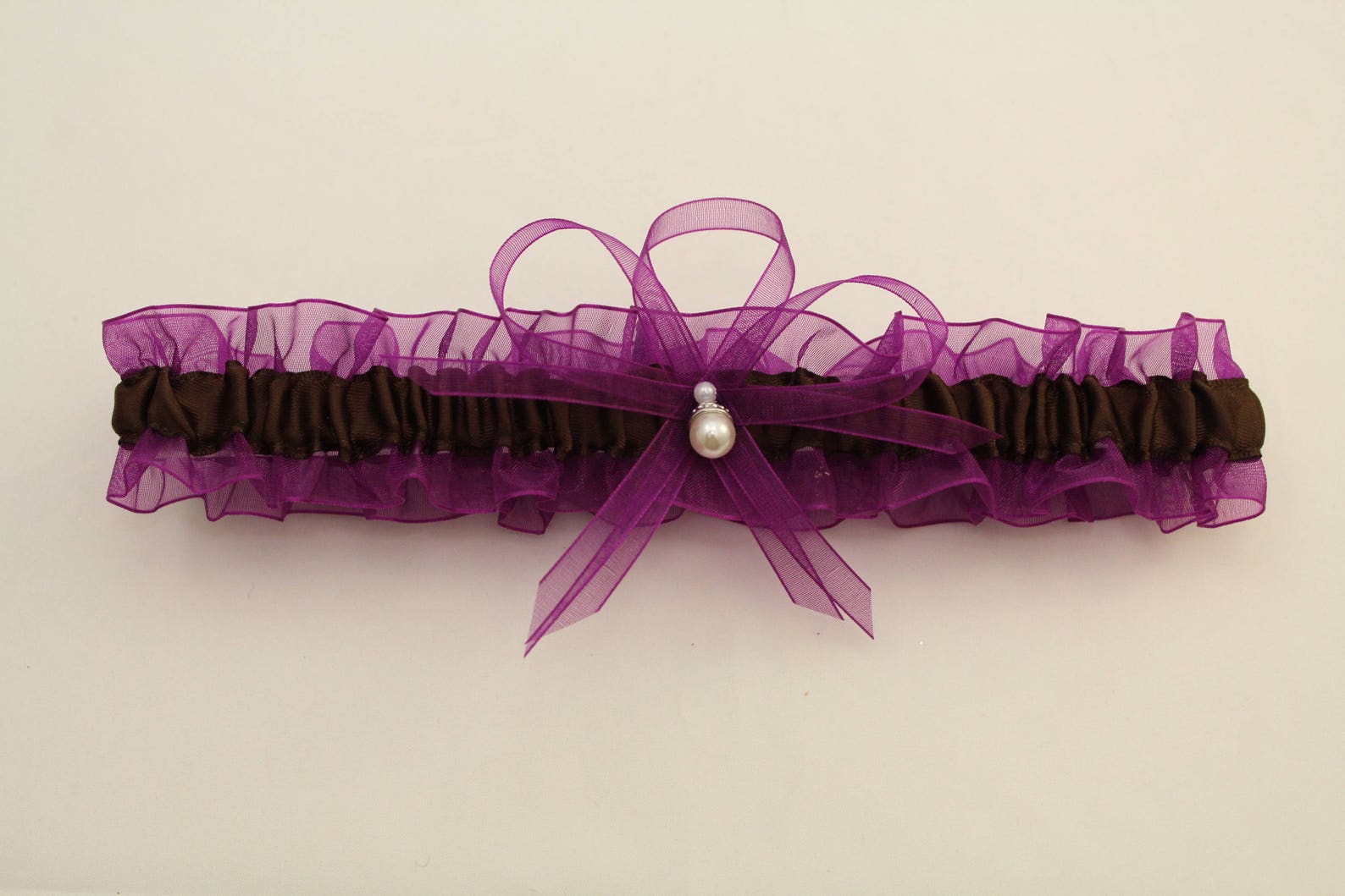 Sheer Plum and Brown Wedding Garter, Bridal Garter, Prom Garter (your ...