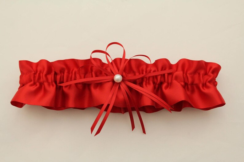 Red Satin Wedding Garter Set Red Bridal Garter Prom Garter - Etsy