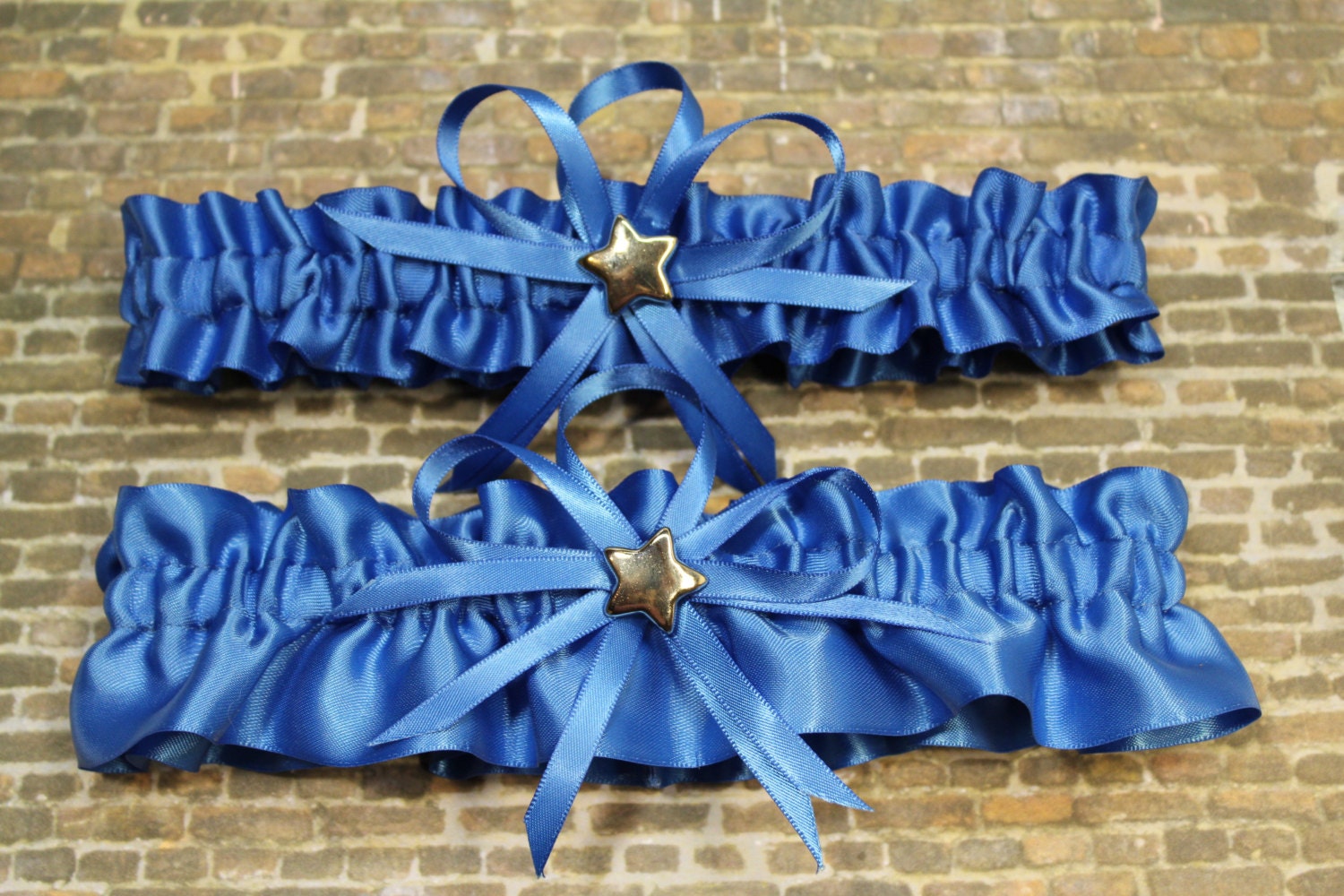 Royal Blue Wedding Garter Set With Star Charms, Bridal Garter, Prom ...